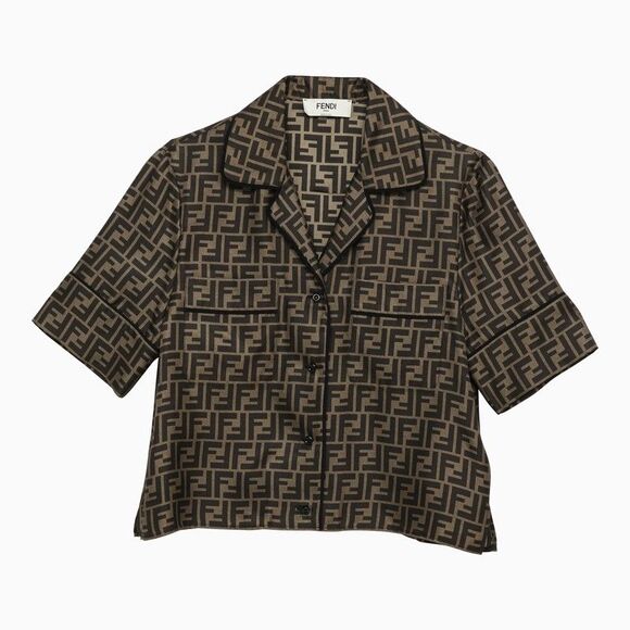 Fendi | Accessories | Fendi Brown Silk Pyjamas With Ff Pattern Women ...